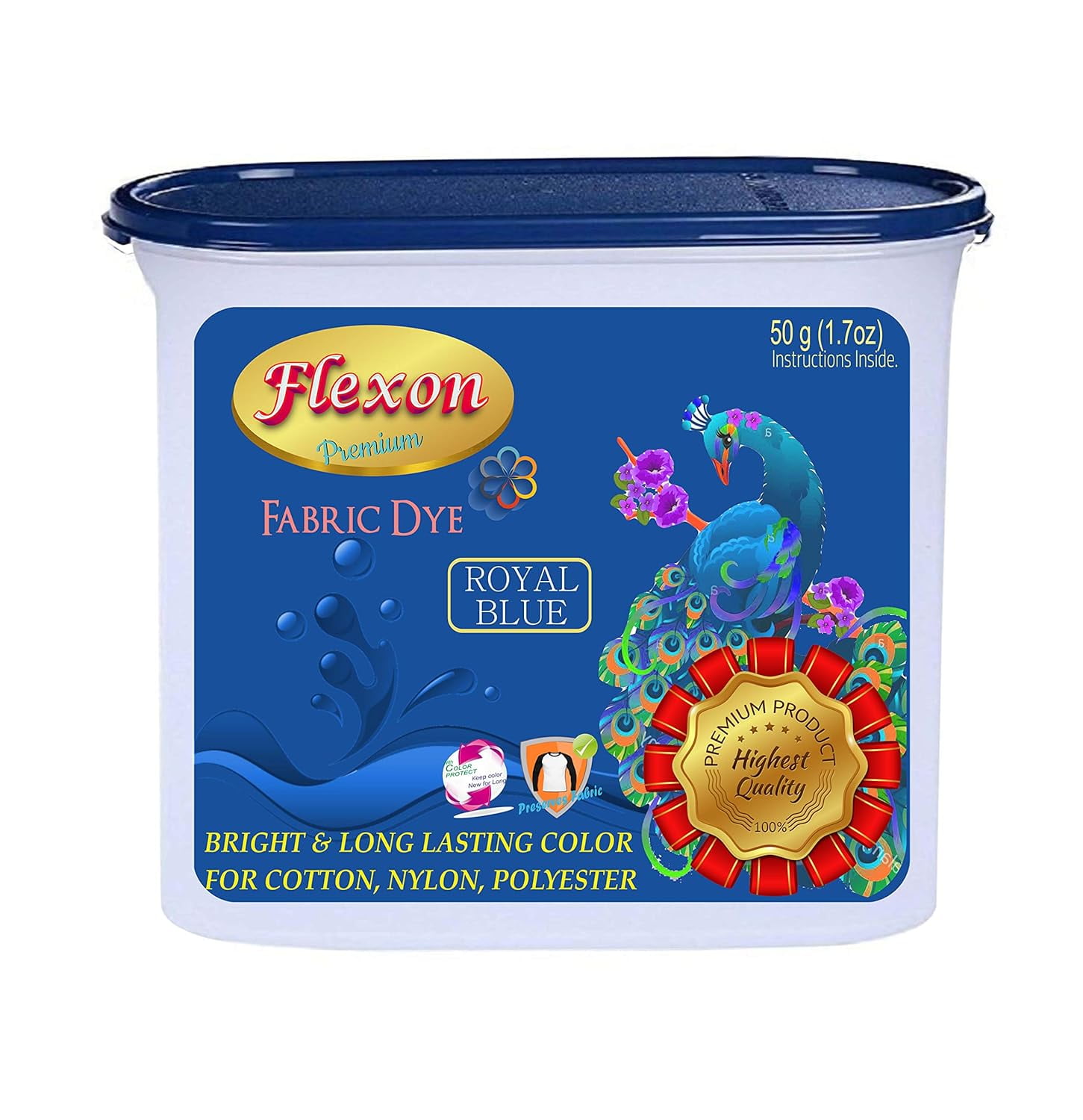 Flexon Dye Powdered Fabric Dye Royal Blue 50g