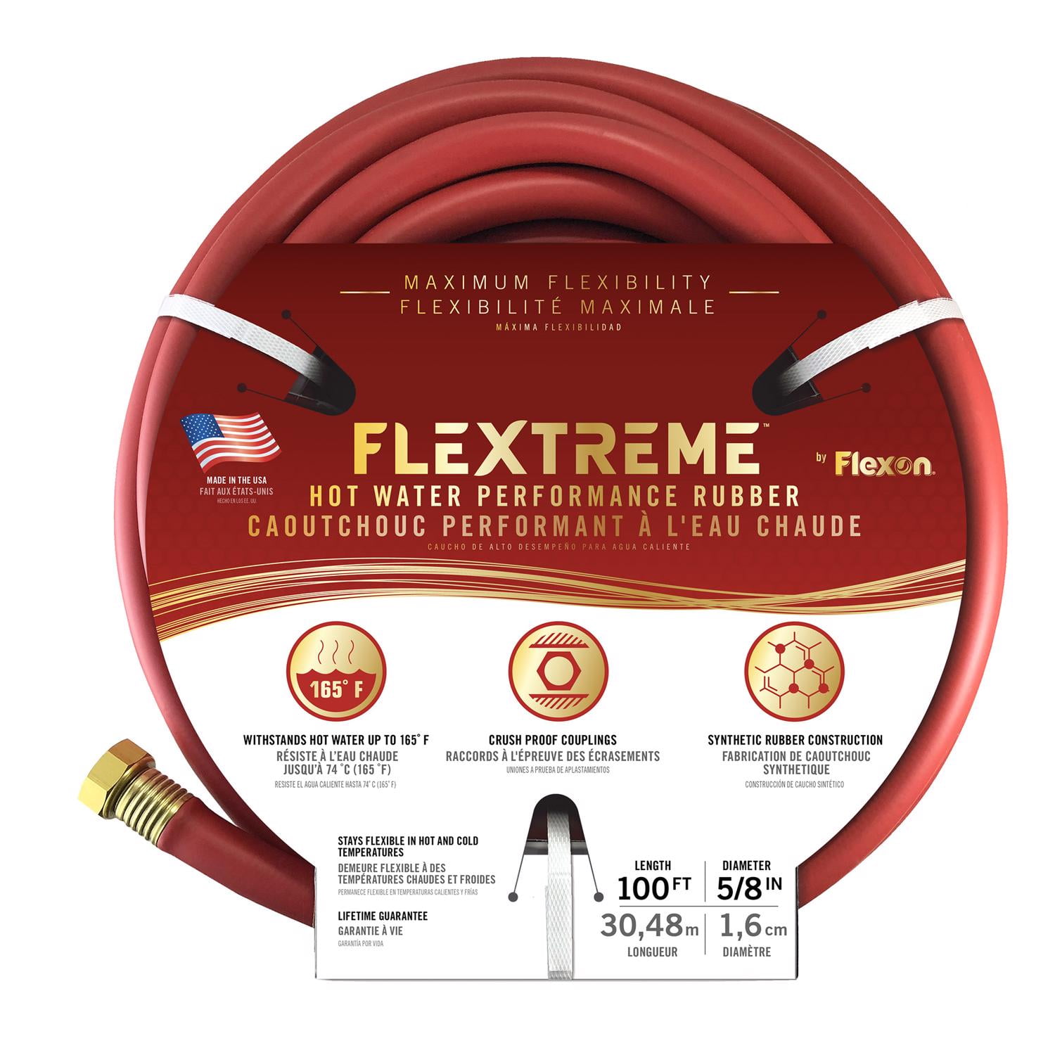 Flexon Flextreme 100ft Heavy Duty Commercial Grade Hot Water Hose, Anti ...