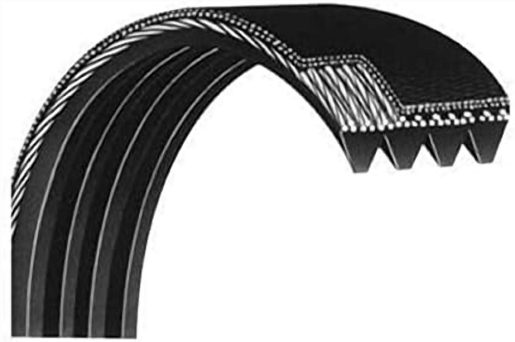 Flexonic Pulley Drive Belt 53" - Poly High Strength Rubber Poly V-Belts ...