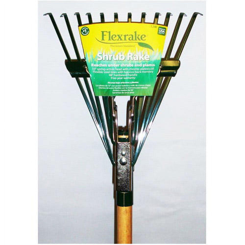 Flexrake 12W Shrub Rake Steel Head with 48-Inch Wood Handle - Walmart.com