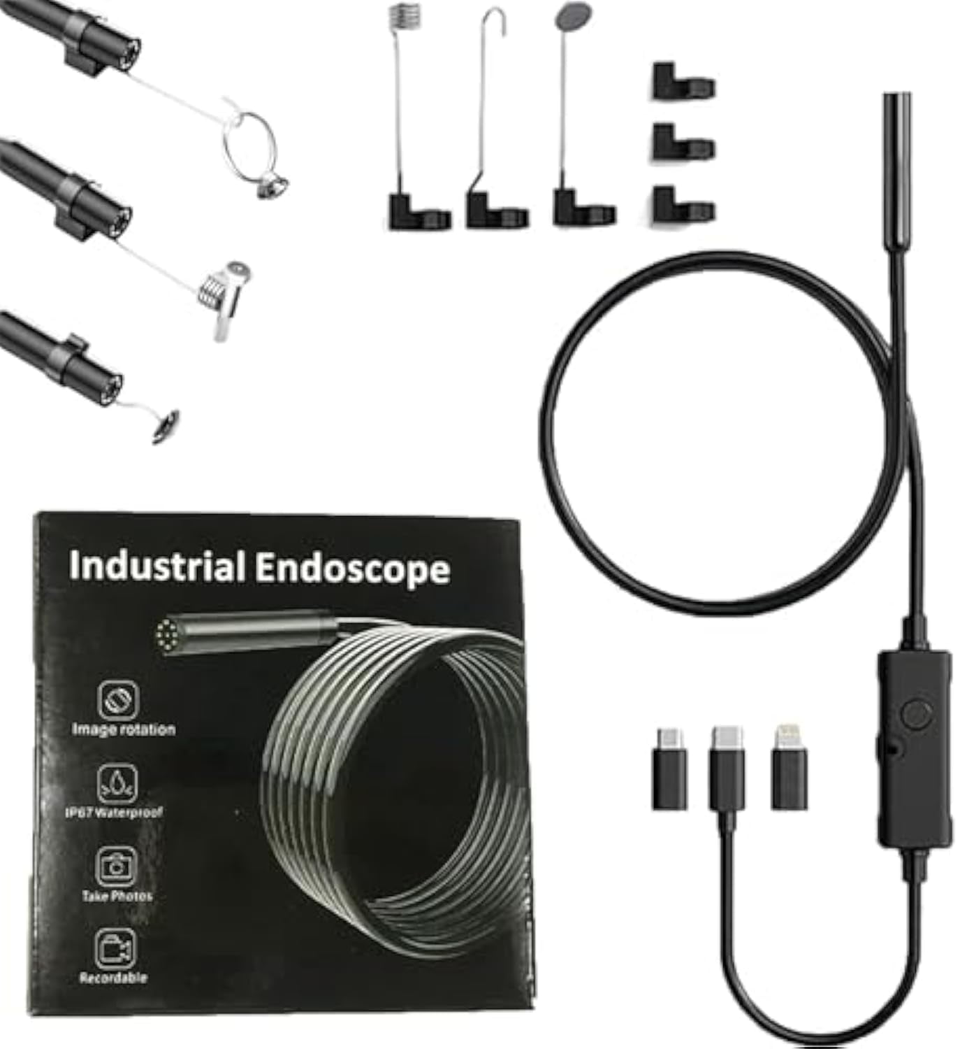 Flexscope Pro, Flexscope Pro – Plug & View Inspection Cam with 5m Bendable Cable and Swappable ...