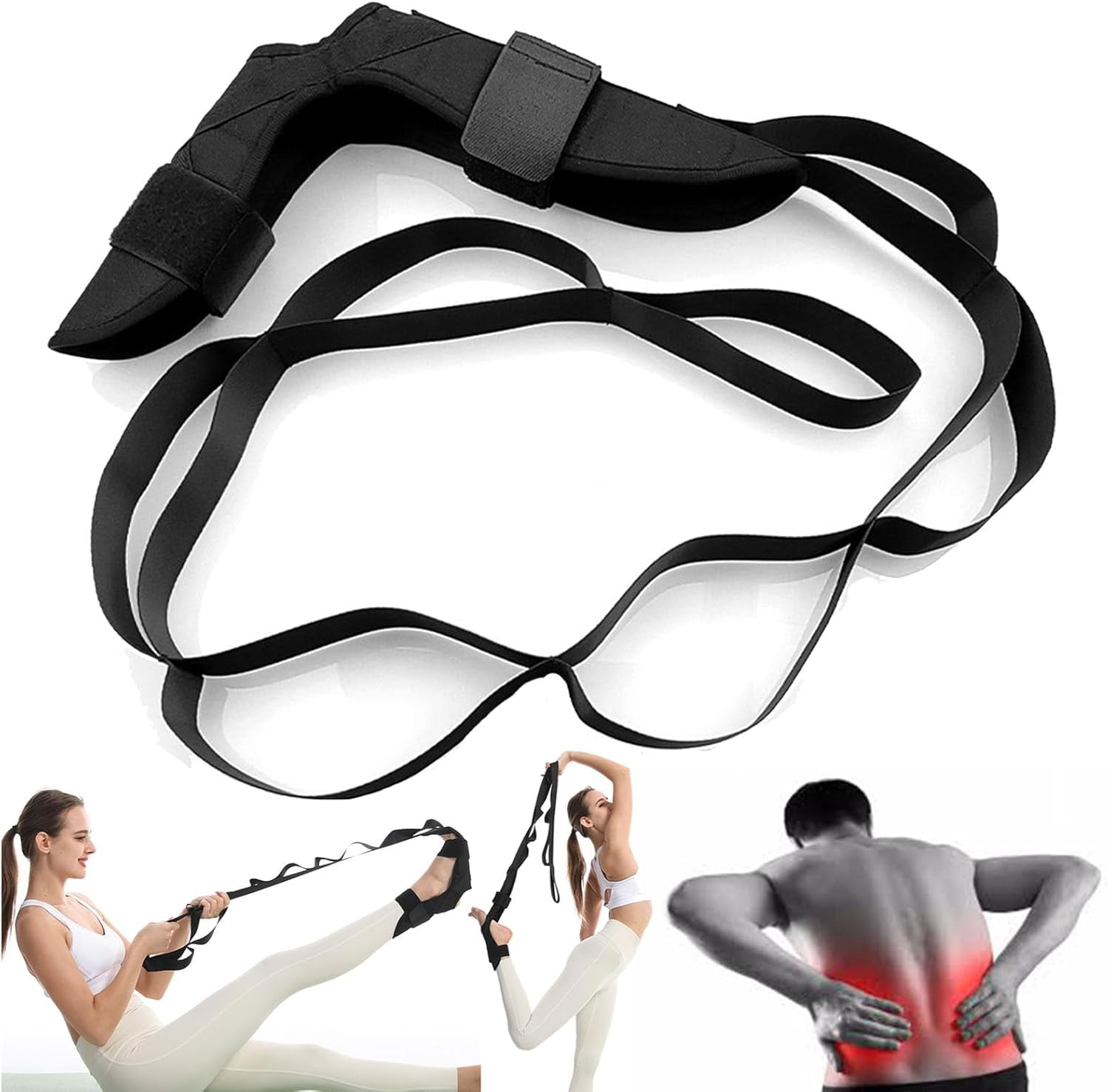 Flexstrap - Stretching Strap, Flex Strap Stretching Strap for Lower Back Pain, Improved Posture ...