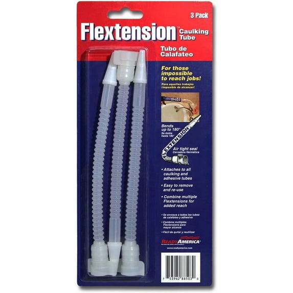 Flextension Caulking Tube Tip, Reusable and Removable Caulk Gun Nozzles ...