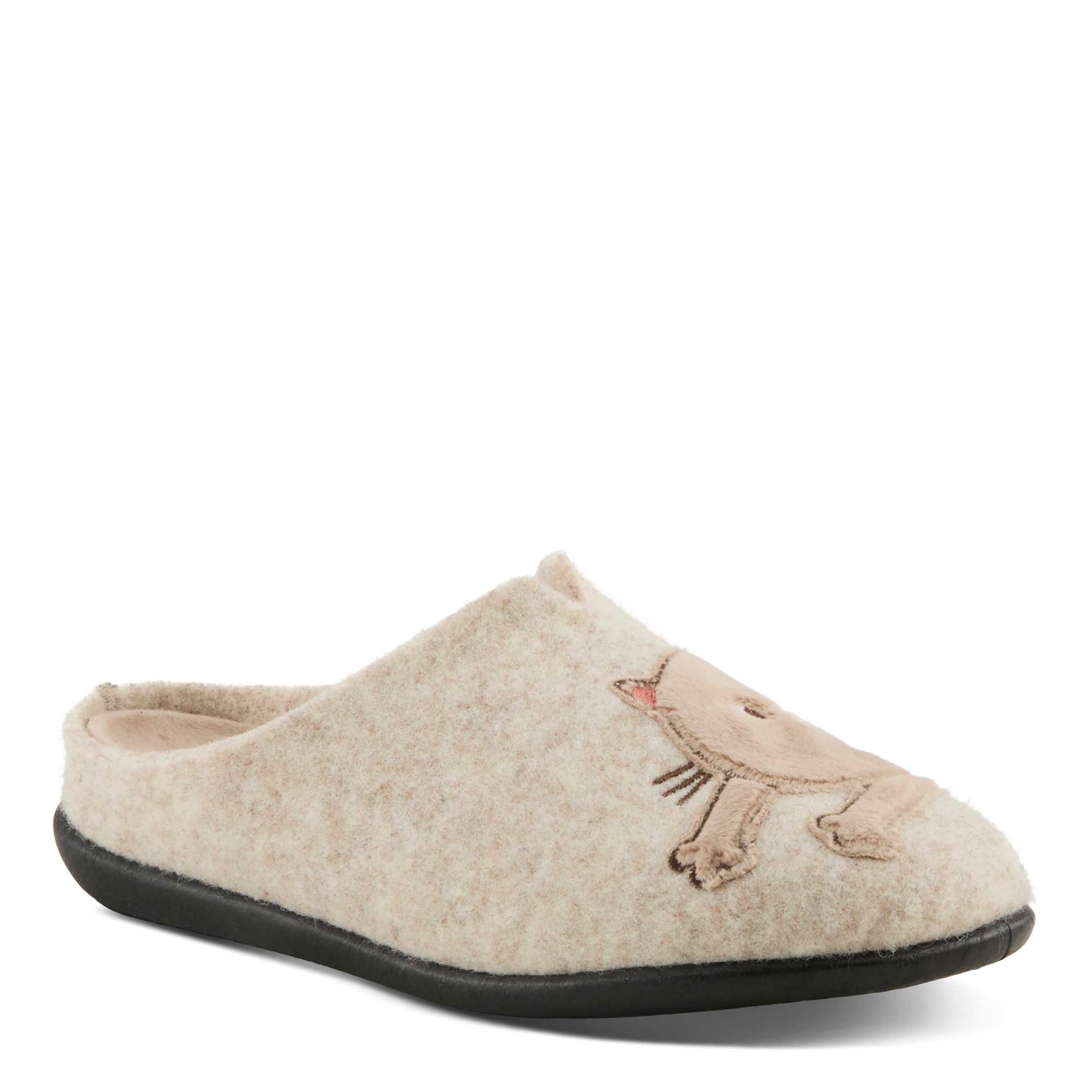 Flexus Catseye Women’s Wool Cat Design Slippers with Removable Insoles ...