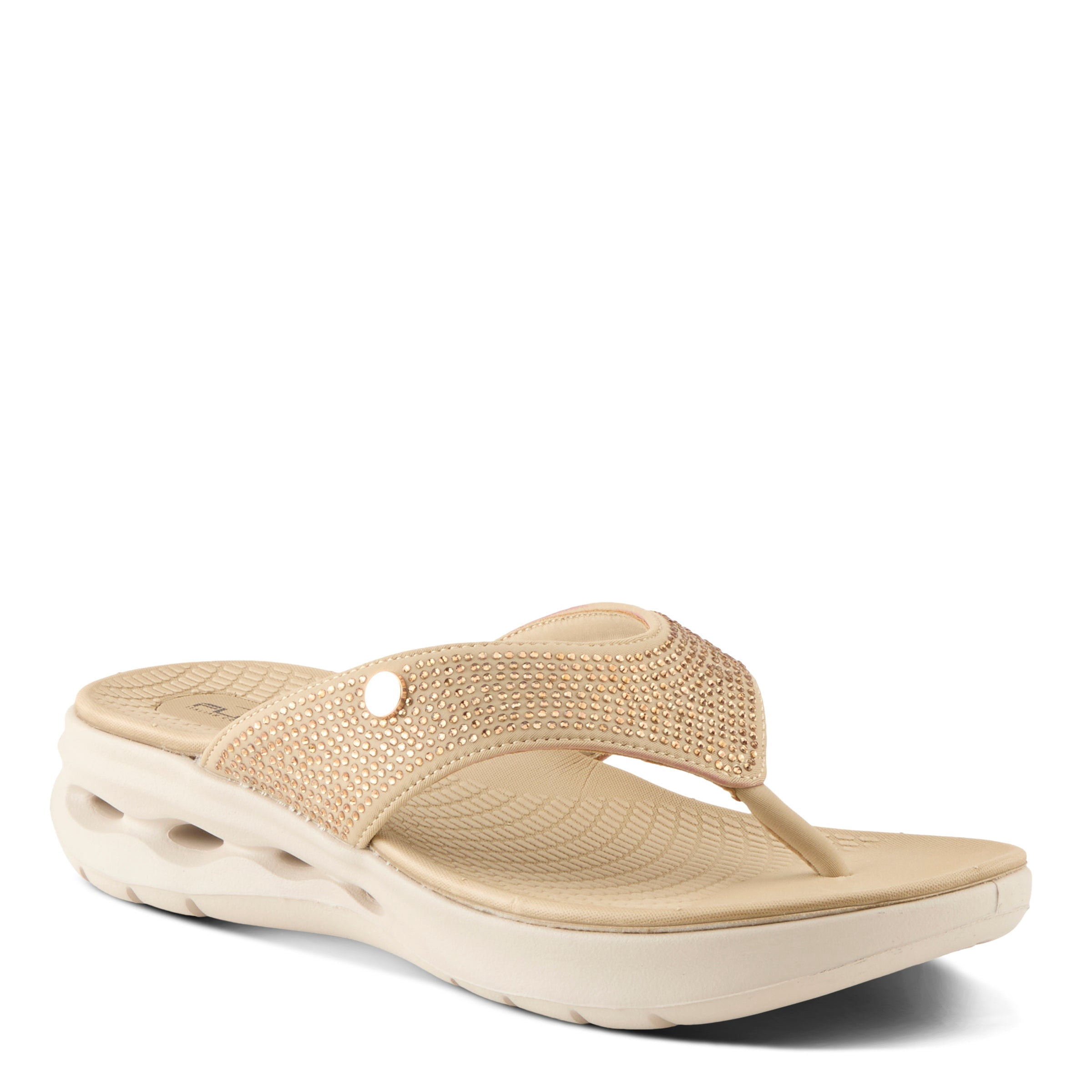 Flexus Women's GORSKI Rhinestone Flip-Flops & Thongs – Sporty Slip-On ...