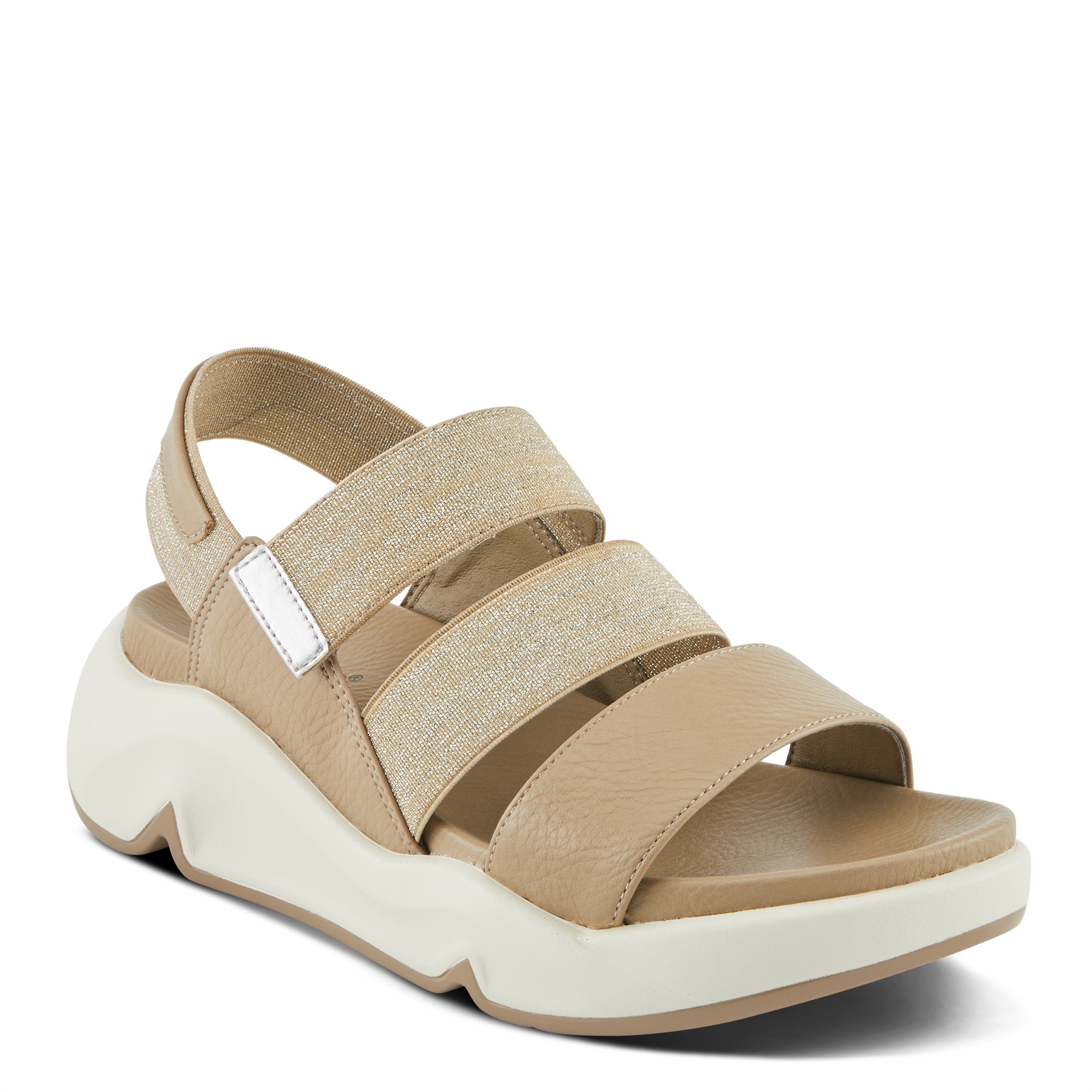 Flexus Women's HELIX Slingback Platform Athleisure Sandals Taupe EU 38 ...
