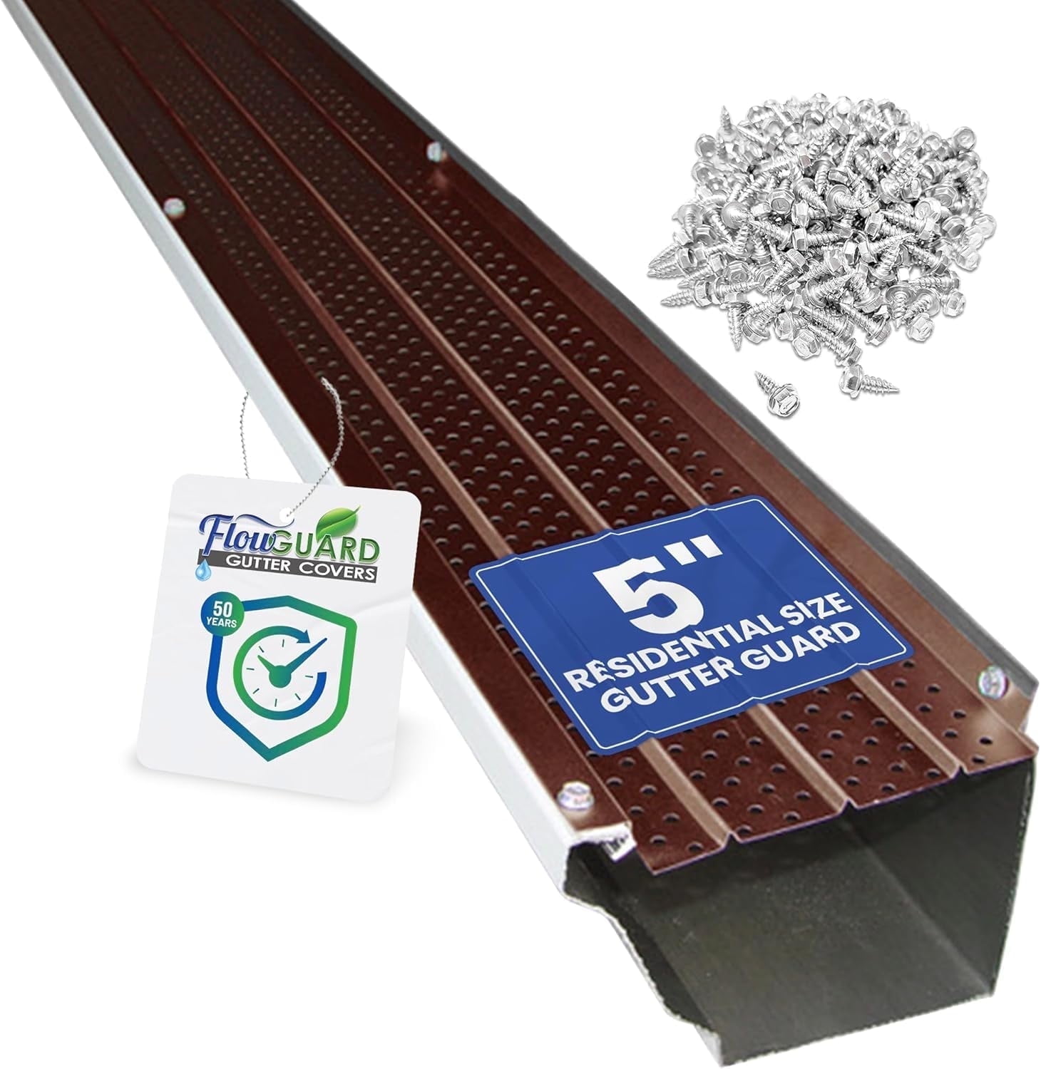 FlowGuard Gutter Guards 30-Year 5" Residential Gutter Cover System ...