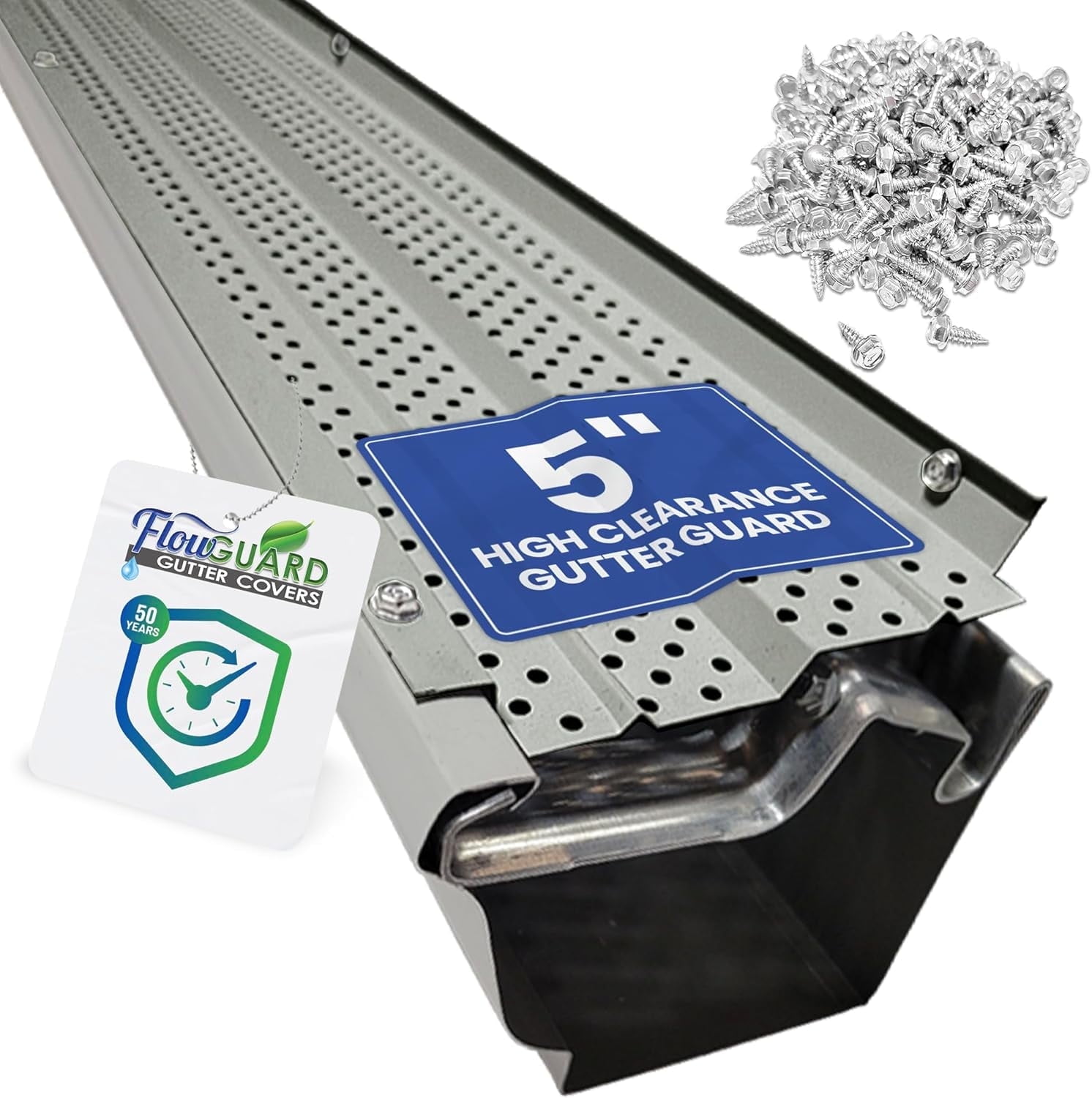 FlexxPoint High Clearance 30 Year Gutter Cover System, Matte ...