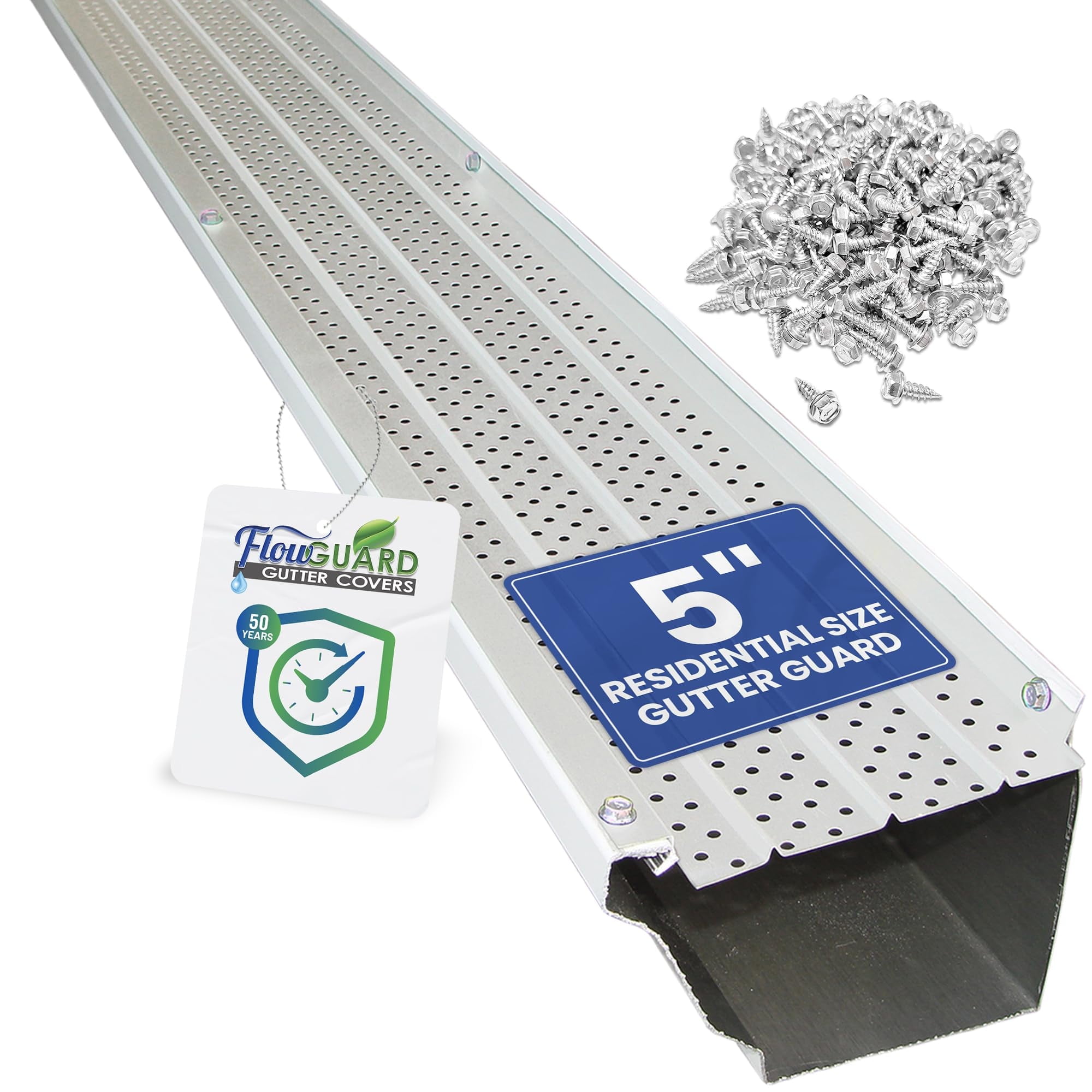 "FlexxPoint Leaf Easy 30-Year Gutter Cover System, 5"" Residential ...