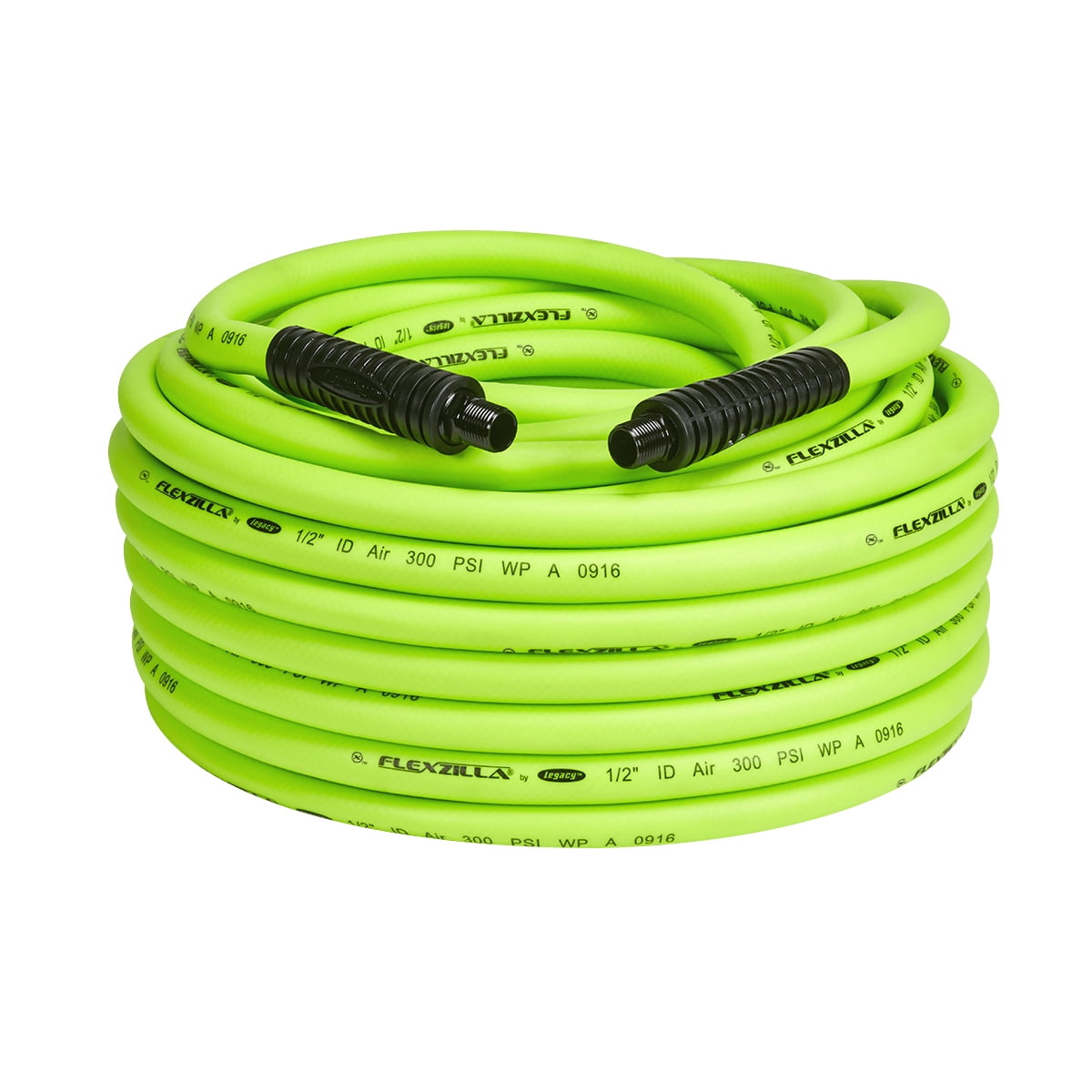 Flexzilla® Air Hose, 1/2" x 100', 3/8" MNPT Fittings, ZillaGreen ...