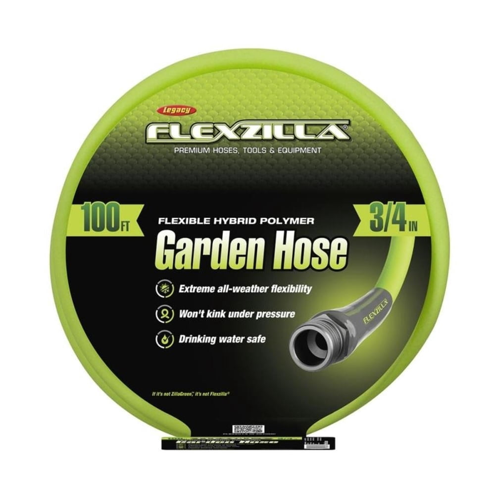 Flexzilla Anti-Kink Garden Hose, 3/4" x 100', ZillaGreen with 11 1/2 ...