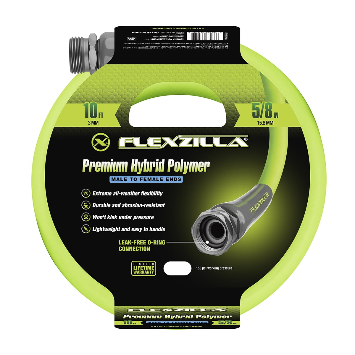 Flexzilla Premium Grade Garden Hose, 5/8 in. x 10 ft., Hybrid Polymer ...
