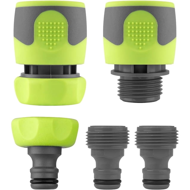 Flexzilla Garden Hose Quick-Connect Fittings, 5-Piece Coupler & Plug ...