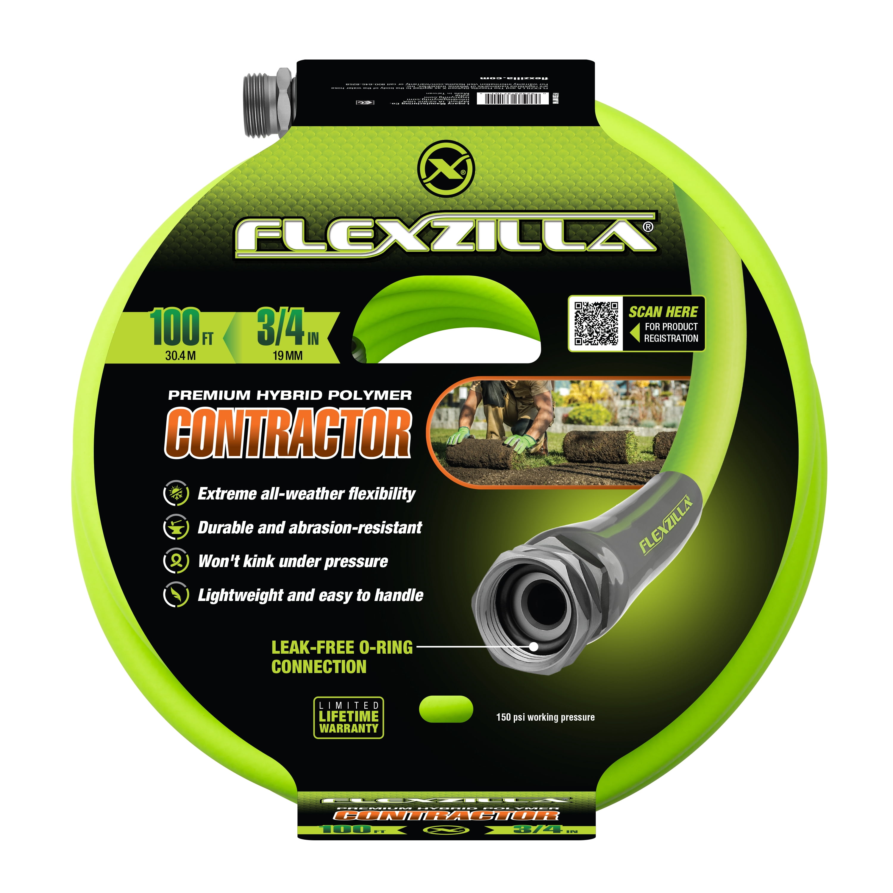 Flexzilla® Premium Grade Contractor Garden Hose, 3/4 in. x 100ft ...