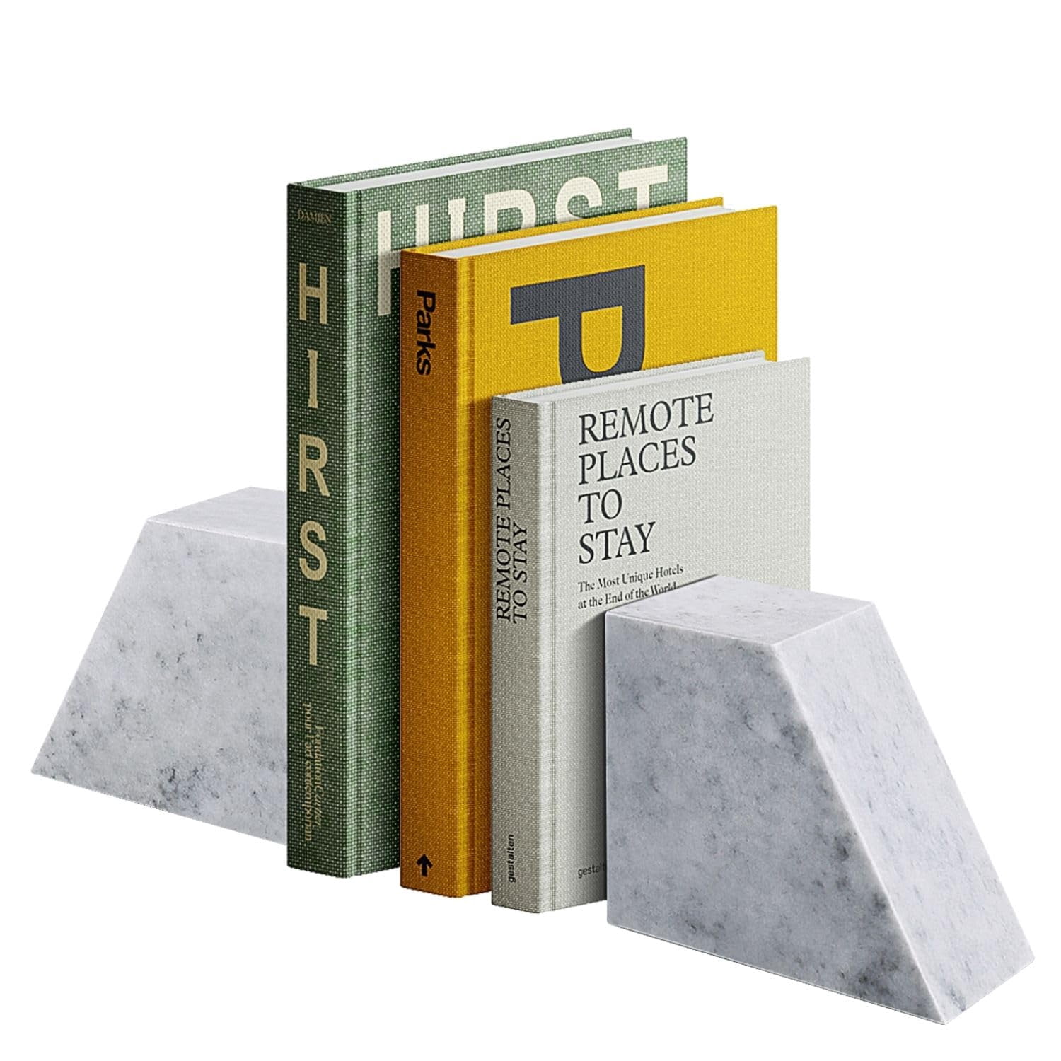 Flexzion Book Ends for Heavy Books - White Marble Bookends Decorative ...