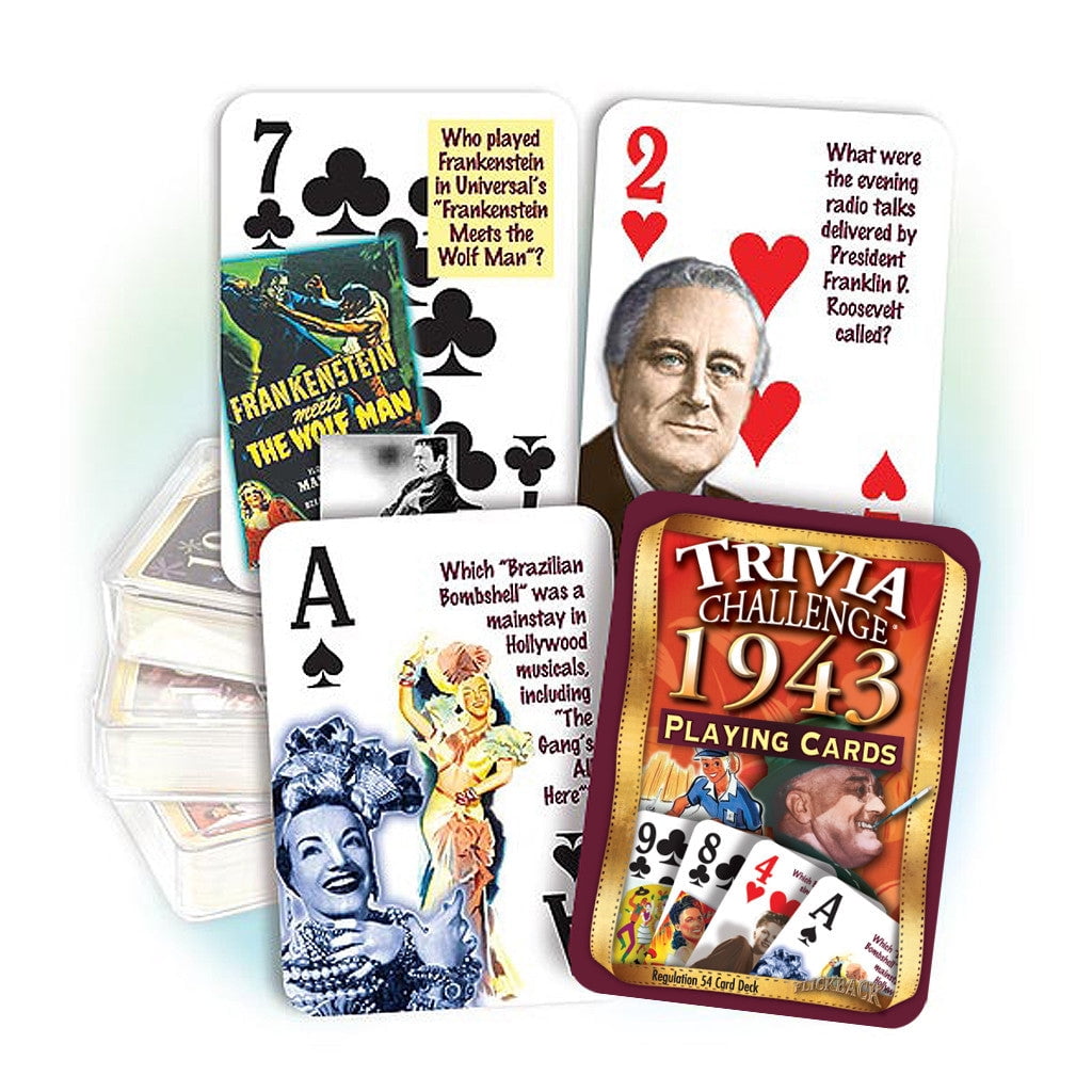 Flickback 1943 Trivia Challenge Playing Cards: Great Birthday or ...