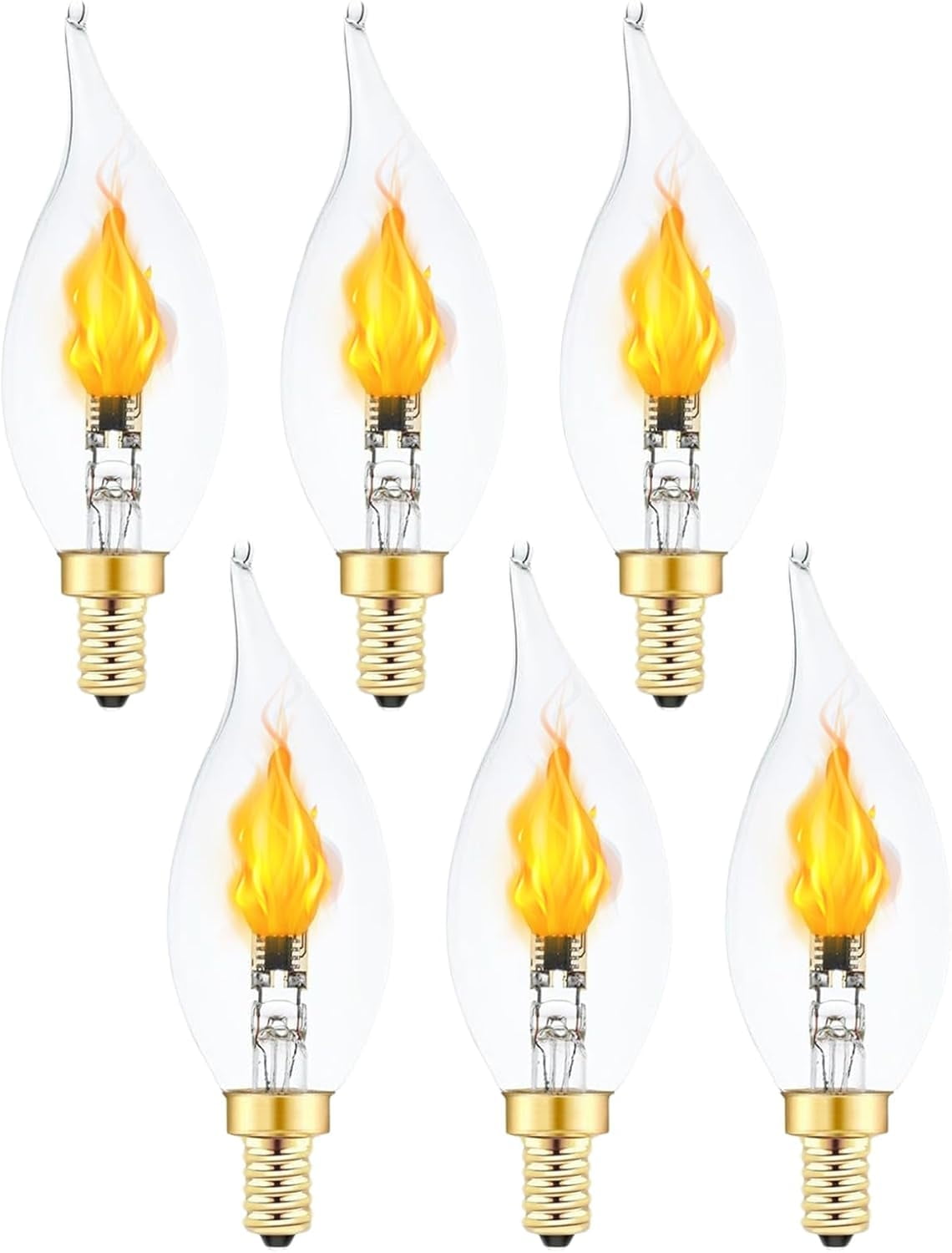 Flickering Flame Light Bulbs, E12 LED Flickering Flame Decoration Light ...