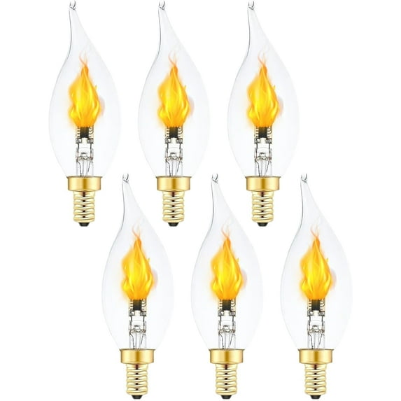 Flickering Flame Light Bulbs, E12 LED Flickering Flame Decoration Light ...