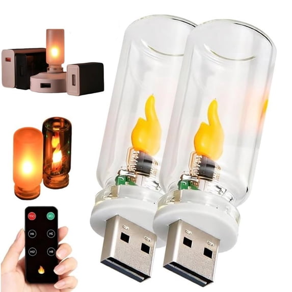 Flickering Flame Light Bulbs Usb Candles Flameless Tea Lights Candles ...