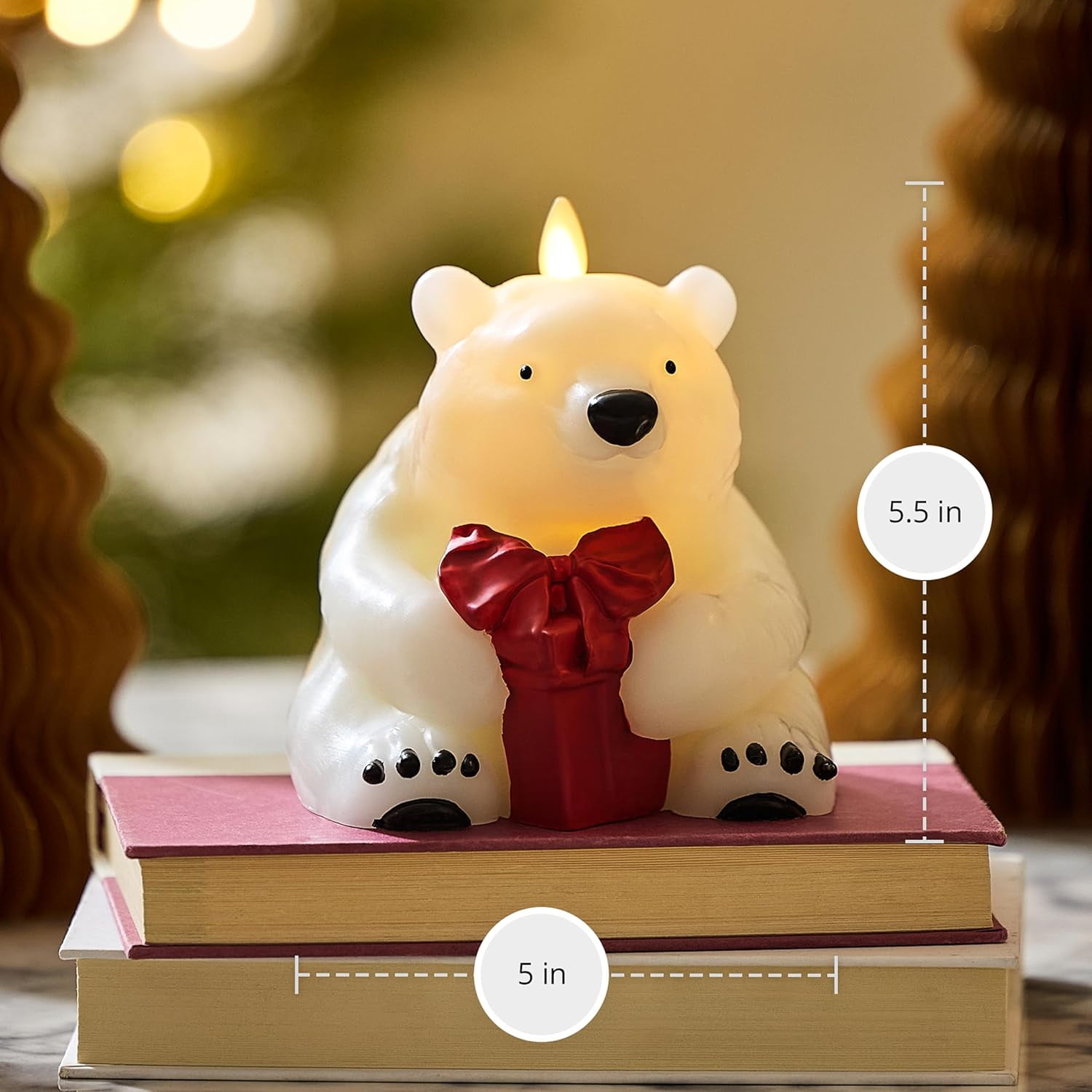 Flickering Flameless Candle 5" x 5.5", Battery Operated & Timer Function, Remote Ready (Sold ...