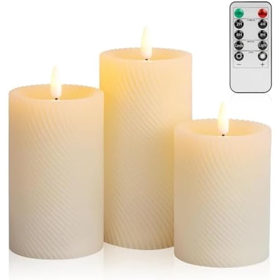 Flickering Flameless Candle with Remote, Real Wax Battery Operated ...