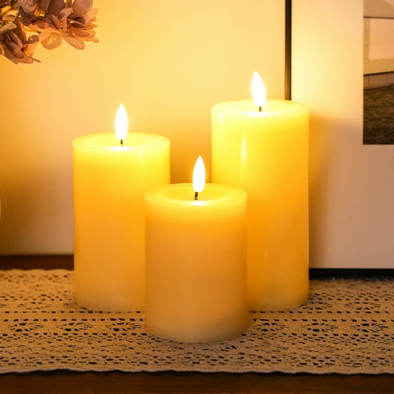 Flickering Flameless Candles Battery Operated with 10-Key Remote & 2/4 ...