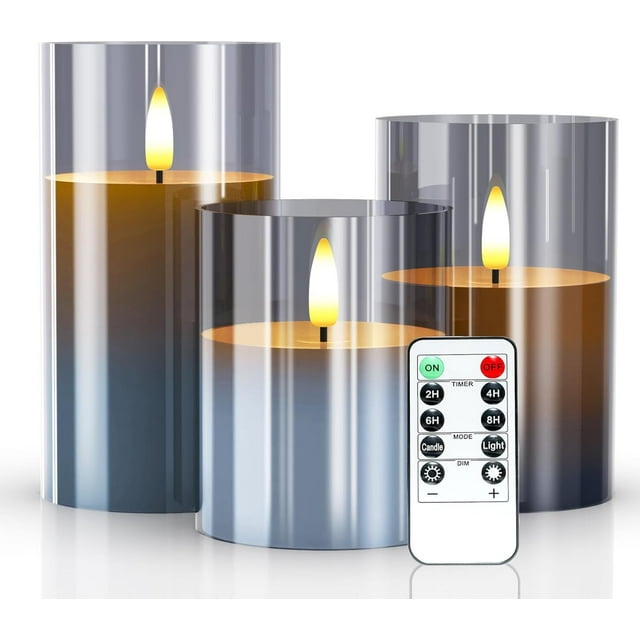 Flickering Flameless Candles,Battery Operated Candles with Remote ...
