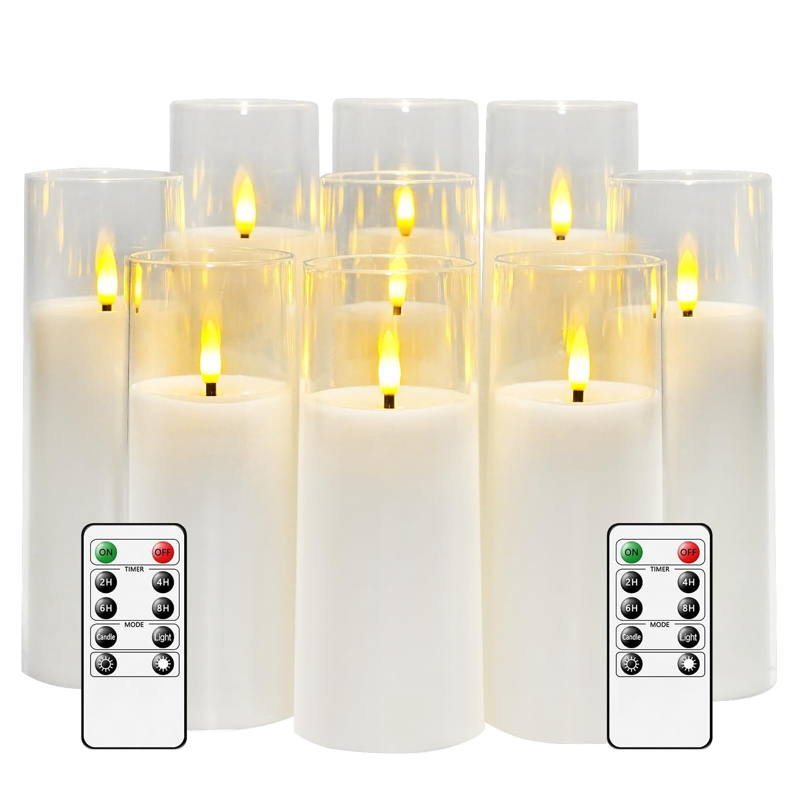 Colesno Flameless LED Candles with Timer,9 Pc Electric Pillar Candles ...