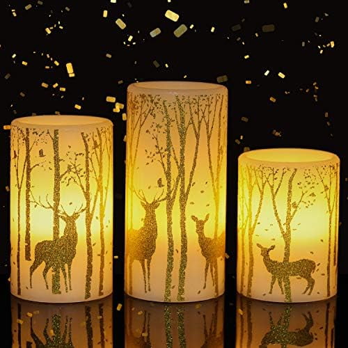 Flickering Flameless Candles Battery Operated with 6 Hours Timer, Real ...