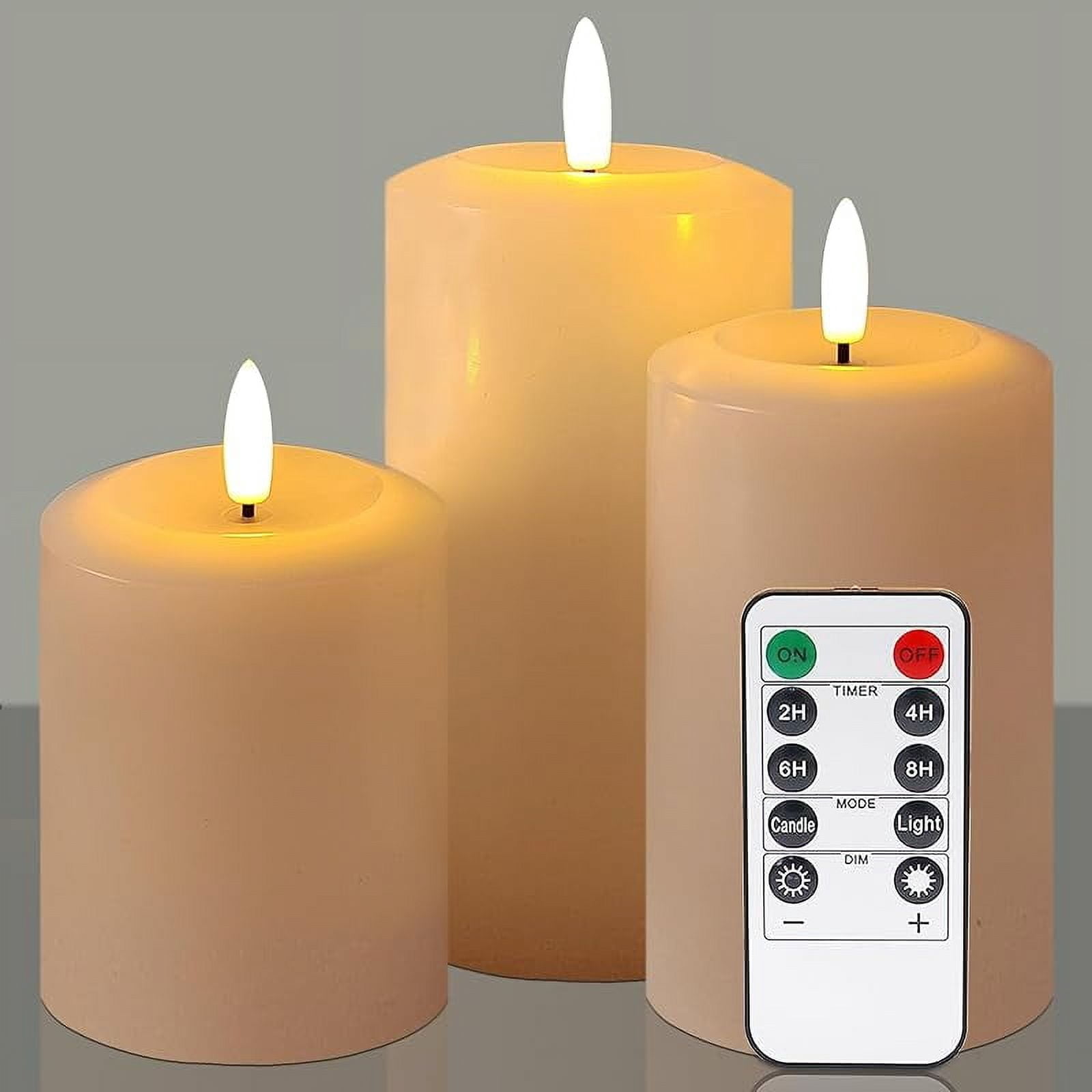 Flickering Flameless Candles with Remote and Timer, Realistic LED ...