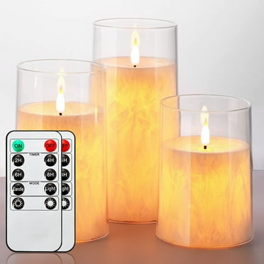 Flickering Flameless Candles,Battery Operated Candles with Remote ...