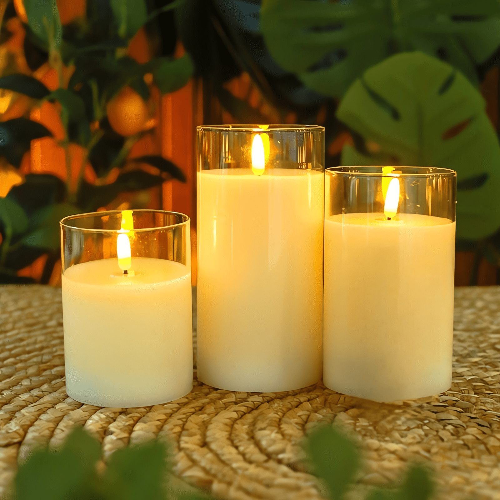 Flickering Flameless Candles, Swinging flame LED Candles, No melt ...