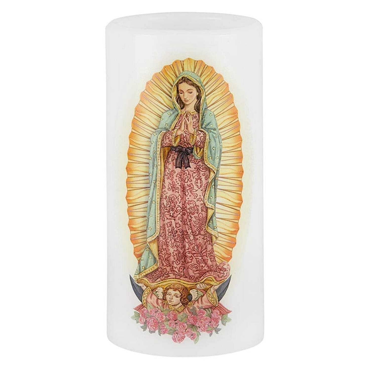 Flickering Flameless Devotional Candle - Our Lady of Guadalupe ...