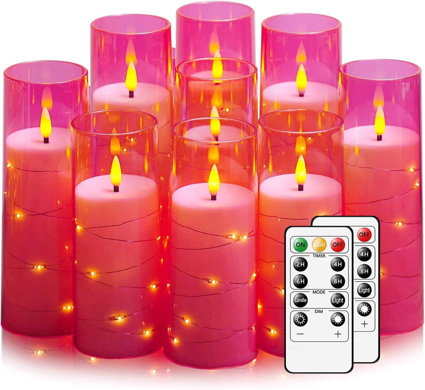 Flickering Flameless LED Candles,Battery Operated Candles 9 Pcs with ...
