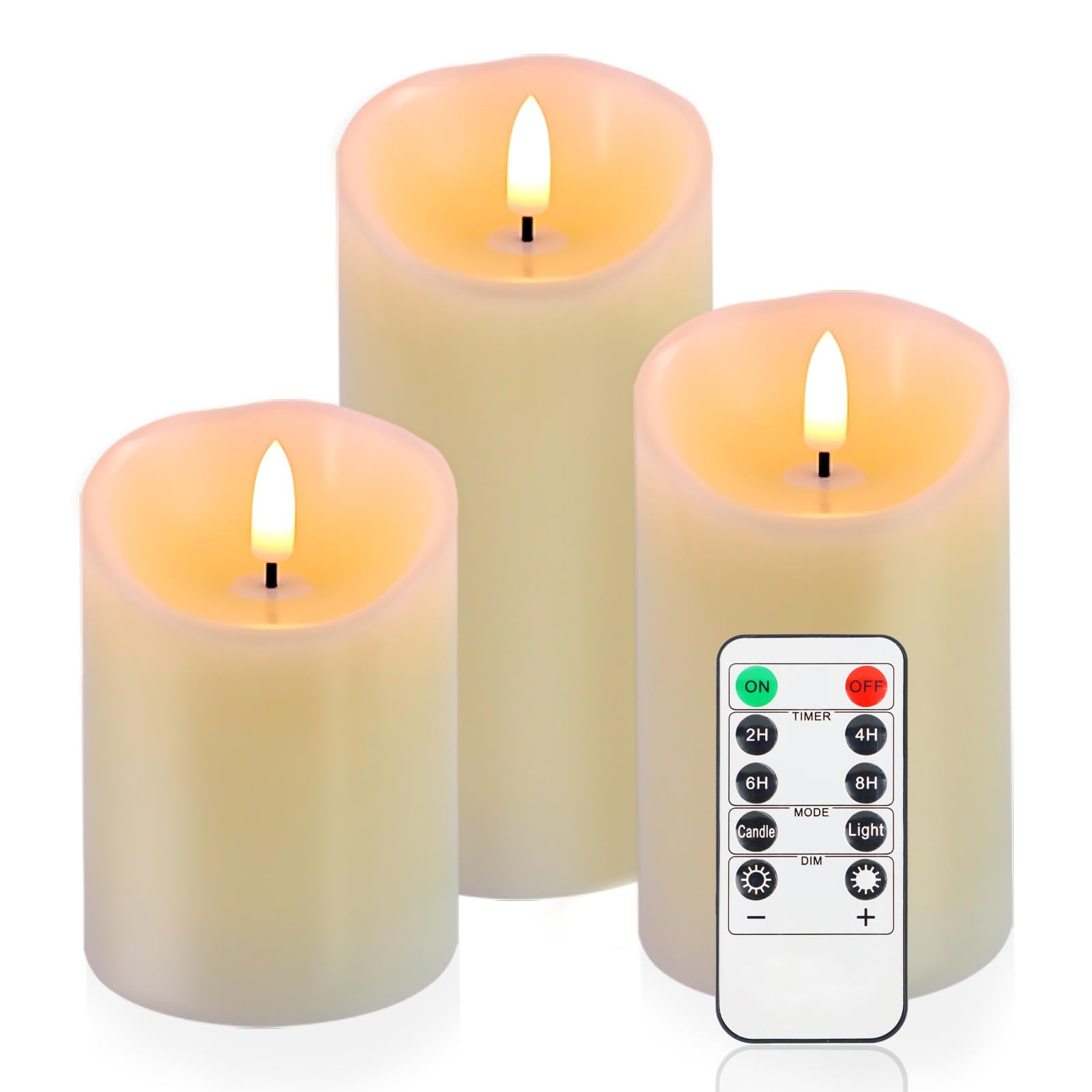 Flickering Flameless LED Candles, Realistic Fake Candles, Battery ...