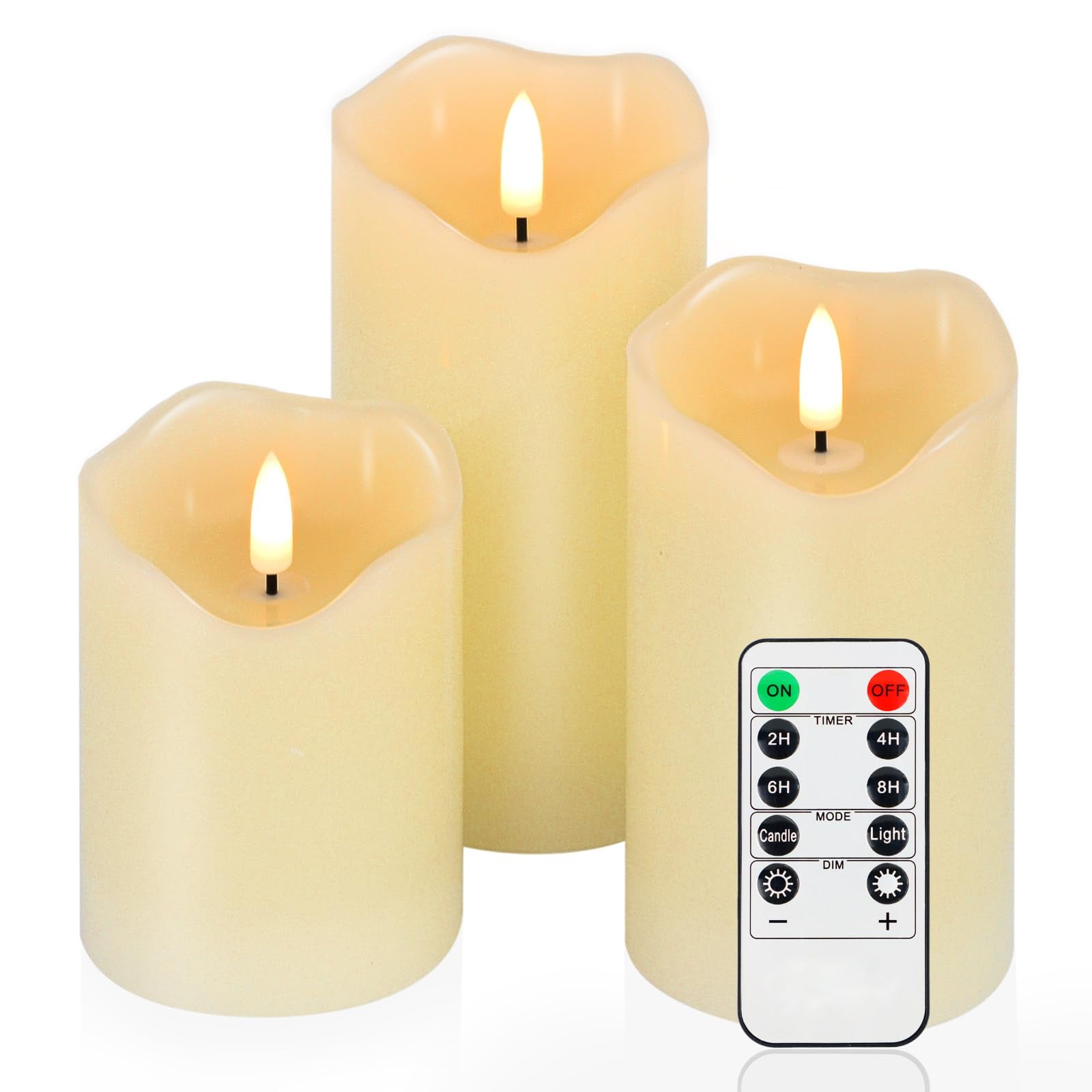 Flickering Flameless LED Candles, Realistic Fake Candles, Battery ...