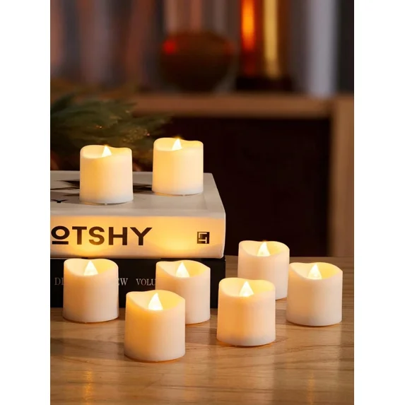Flickering Flameless LED Tea Light Candles, Battery Operated Votive ...