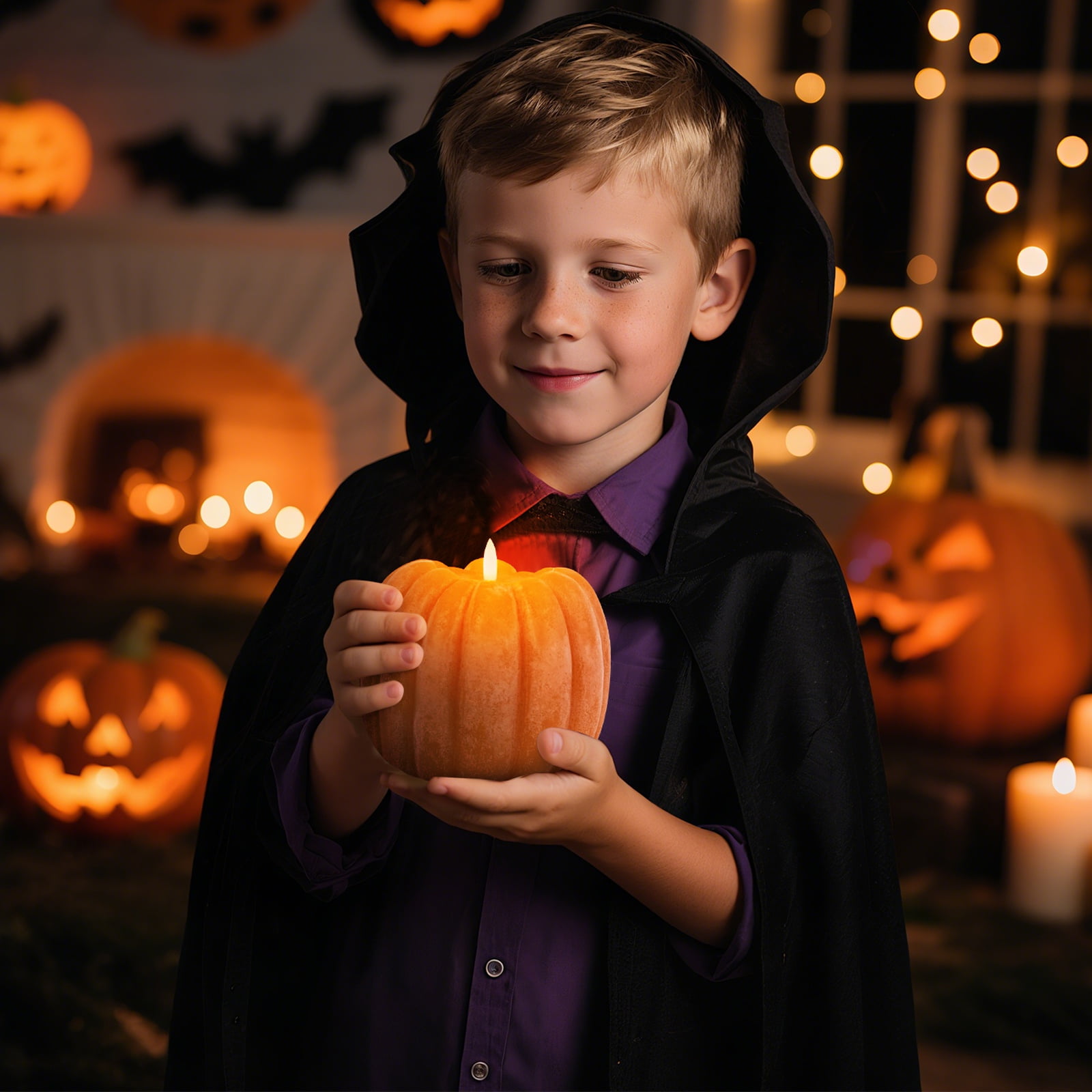 Flickering Flameless Pumpkin LED Light,Battery-Operated Pumpkin Light ...