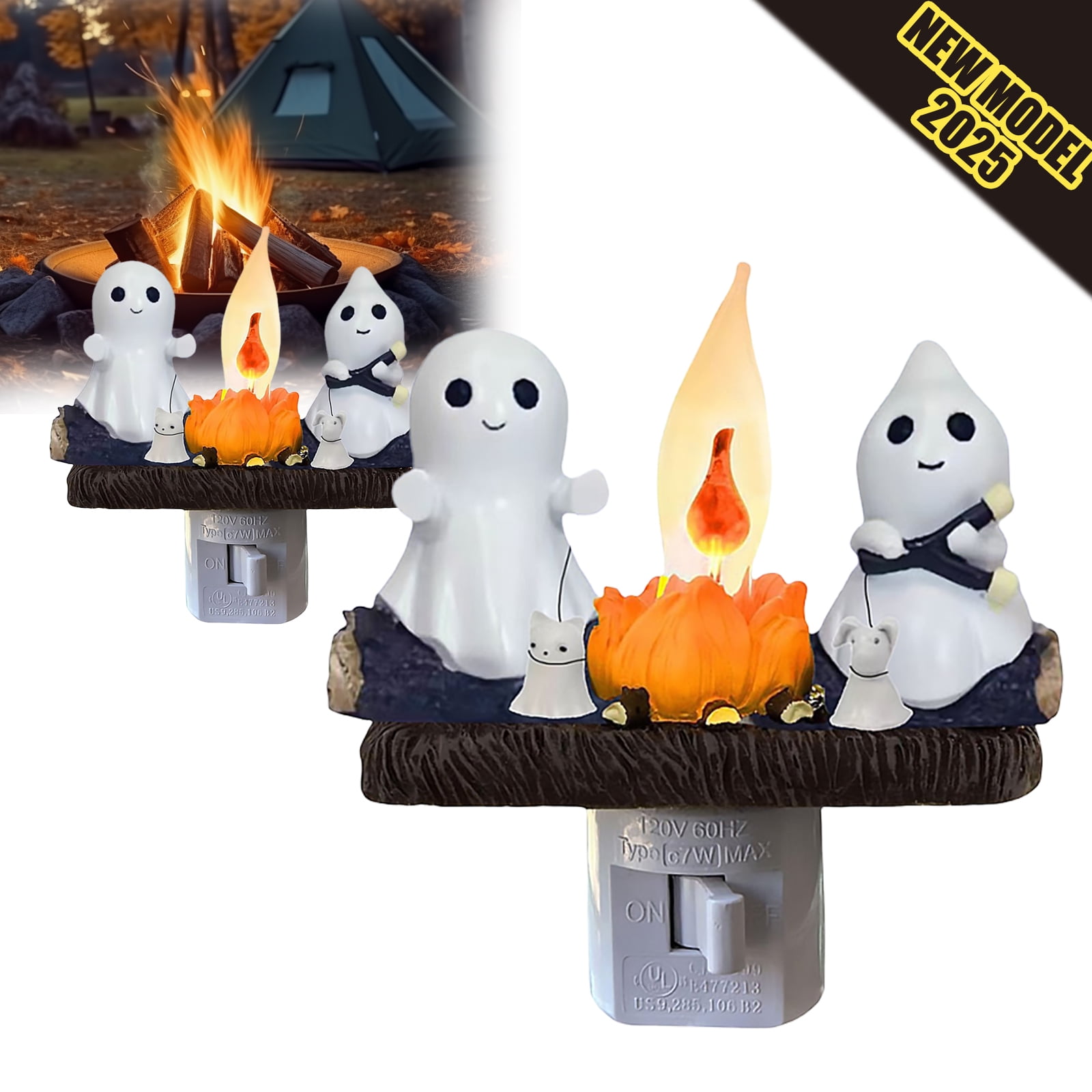 Flickering Ghost Campfire Nightlight Plug In Transform Your Room into a ...