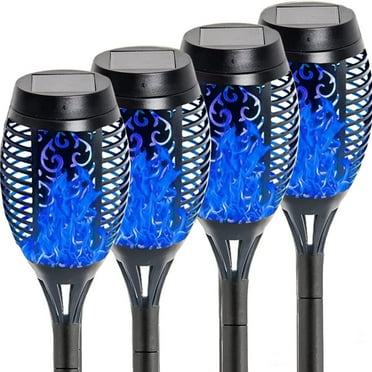 Solar Torch Lights Outdoor Flickering Solar Lights 4 Pack Tiki Torch ...