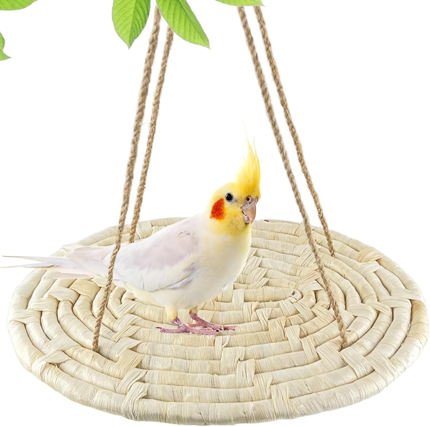 FlidRunest Bird Swing Hammock Bed, Natural Corn Woven Parrot Hammock ...