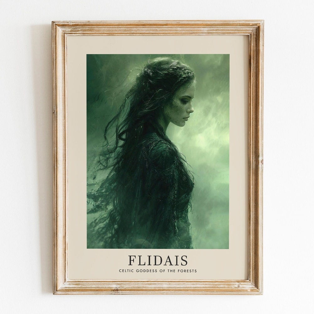 Flidais Art Print, Celtic Goddess Of The Forest, Celtic Mythology Wall ...