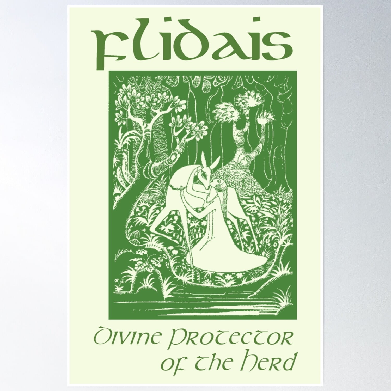 Flidais, Irish Goddess Of The Herd Poster Wall Art, Modern Wall Decor ...
