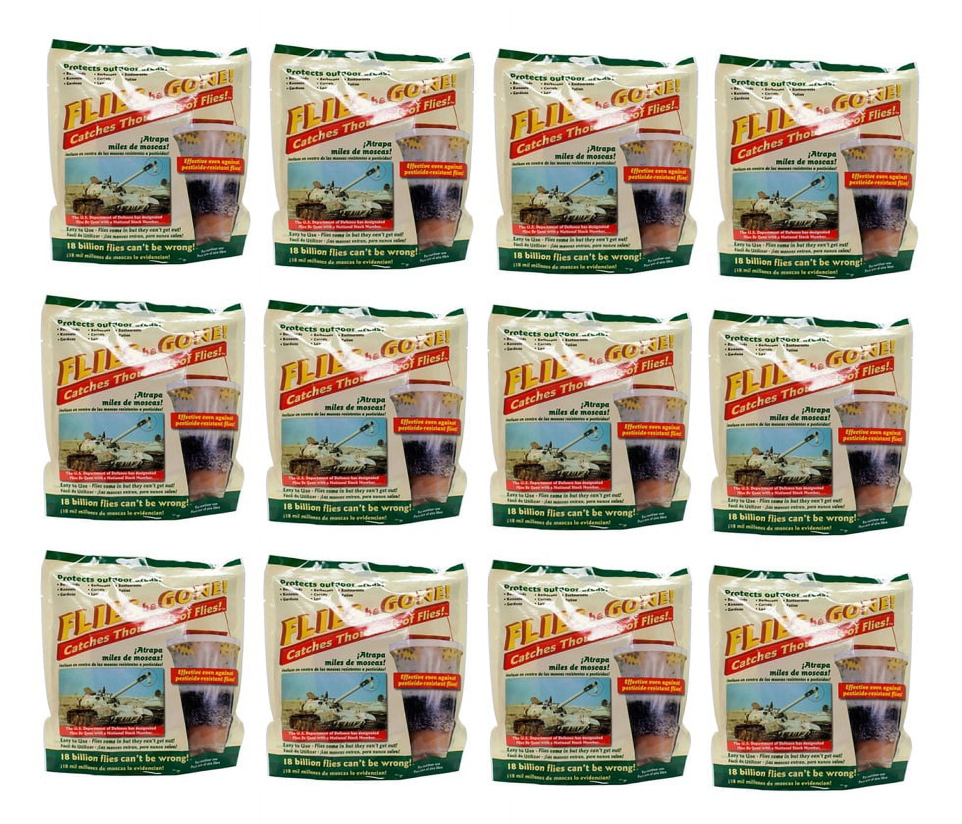 Flies Be Gone Outdoor Fly Trap - 12 Pack, Pest Control Attractant ...