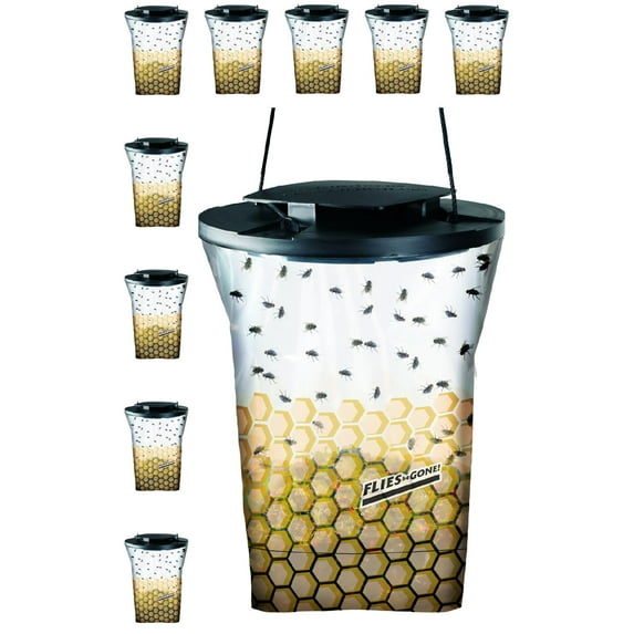 Flies Be Gone Fly Trap - Disposable Non Toxic Fly Catcher, Made in USA ...