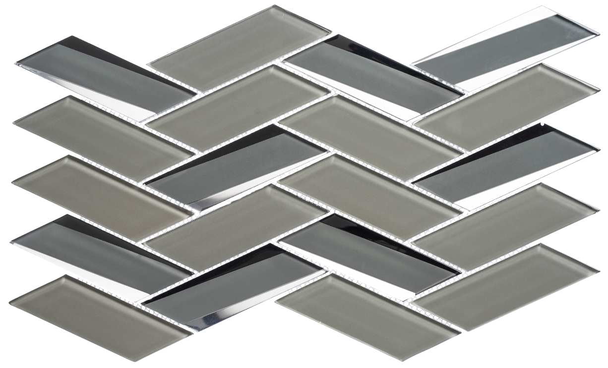 Flight Wings Silver 2-in. x 4-in. Herringbone/Chevron Metal Look ...