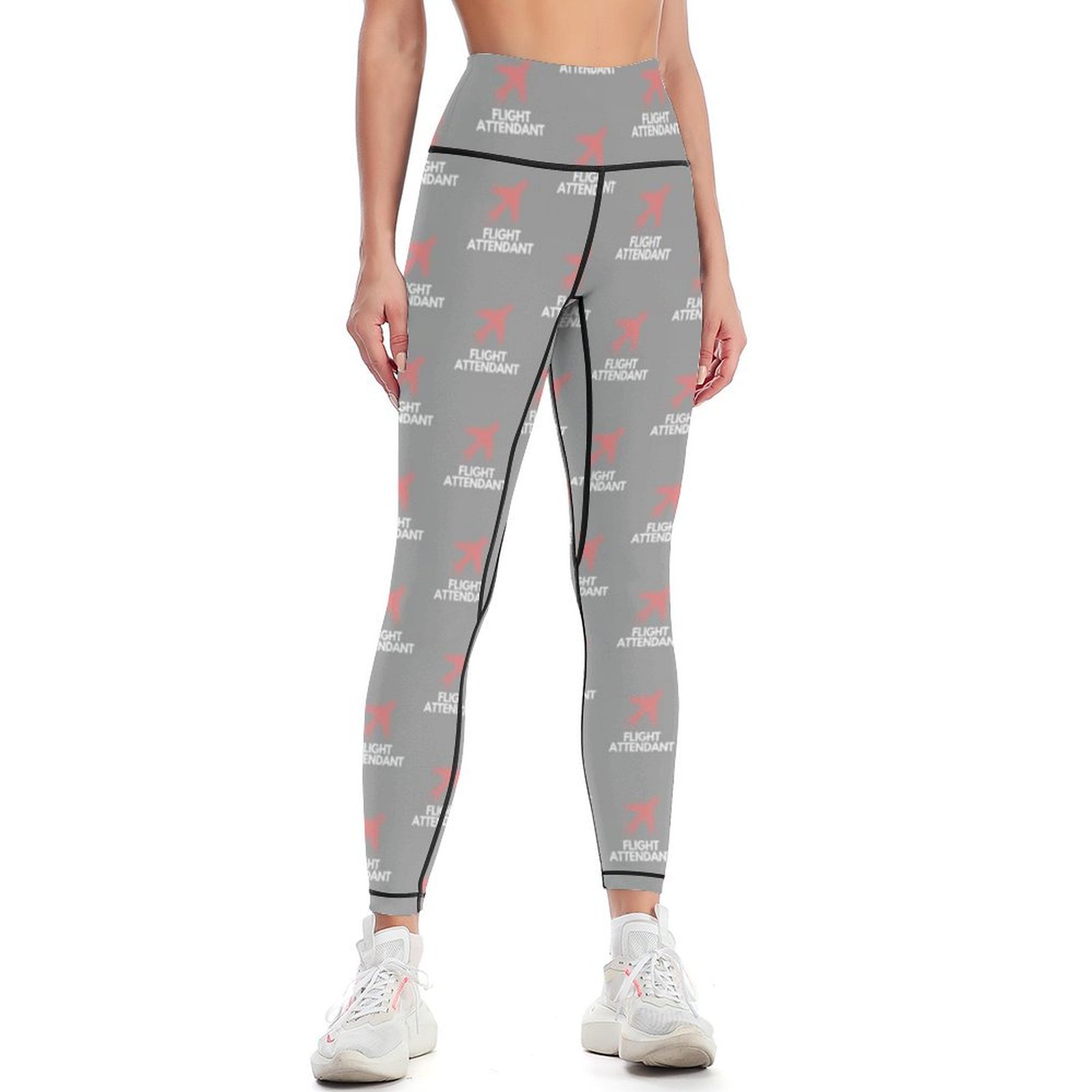 Flight Attendant Cabin Crew With Airplane Flying Leggings Golf Wear Flight Attendant Cabin Crew With Airplane Flying Leggings Golf Wear