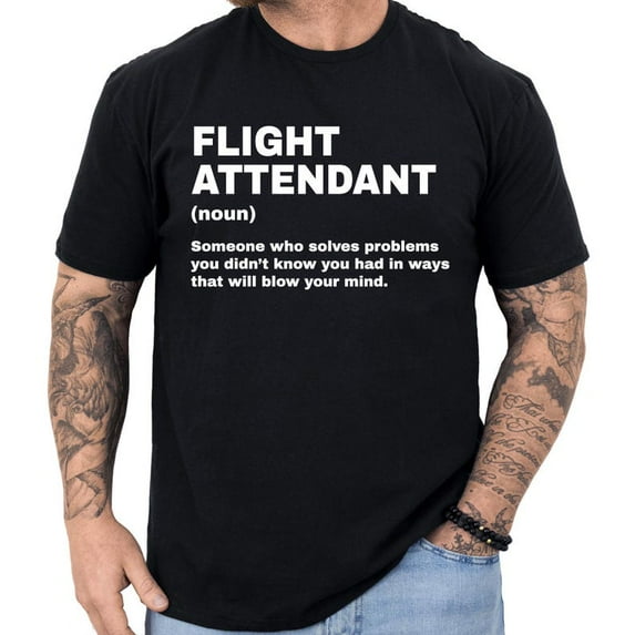 Flight Attendant Definition Graphic TShirt Travel Plane Job Work Gift ...
