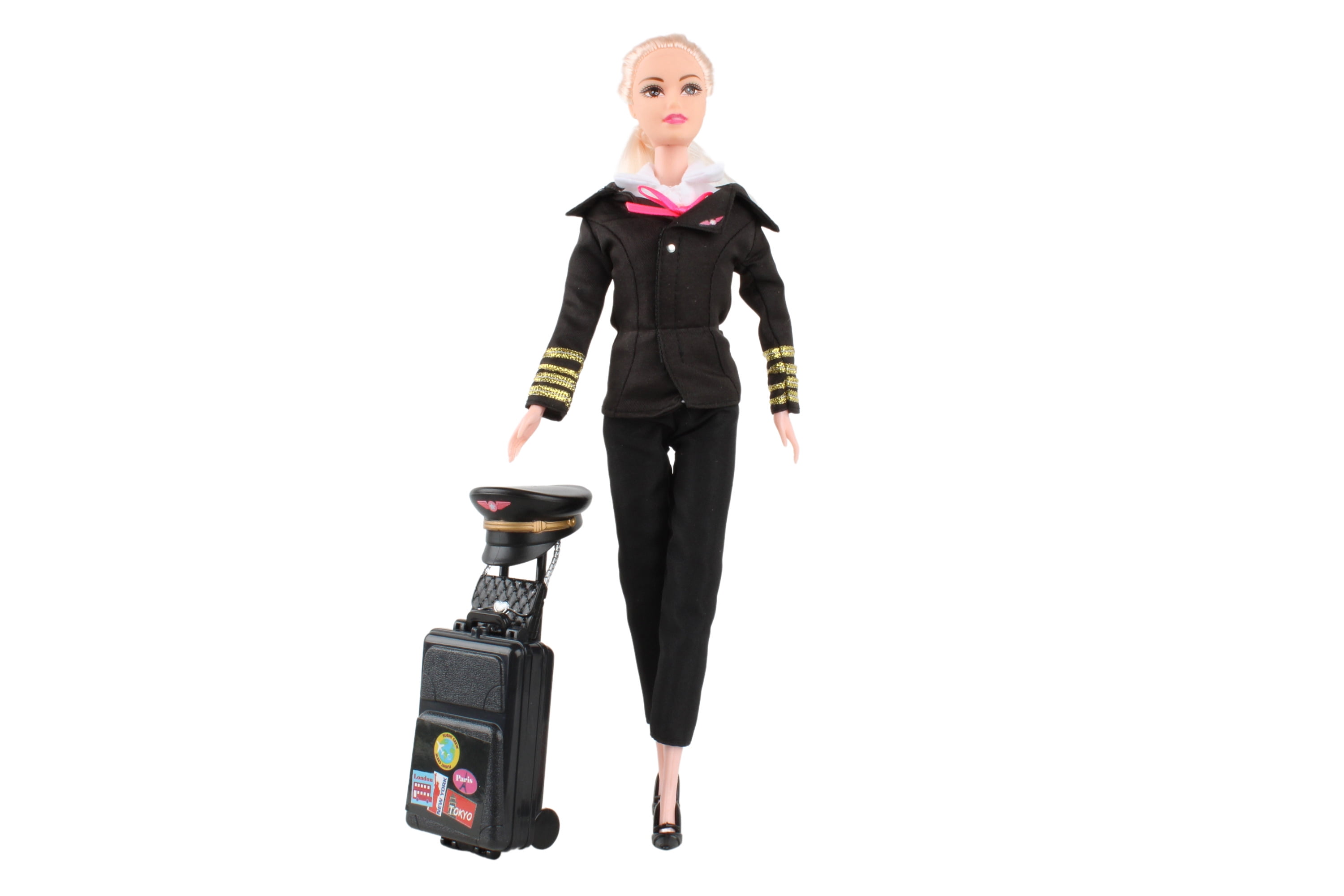 DA330 Female Pilot Doll - Articulated 11.5 inch Flight Attendant Doll ...