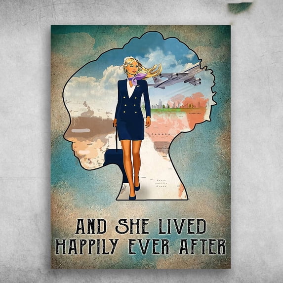 Flight Attendant, Flight Attendant Poster, And She Lived, Happily Ever ...